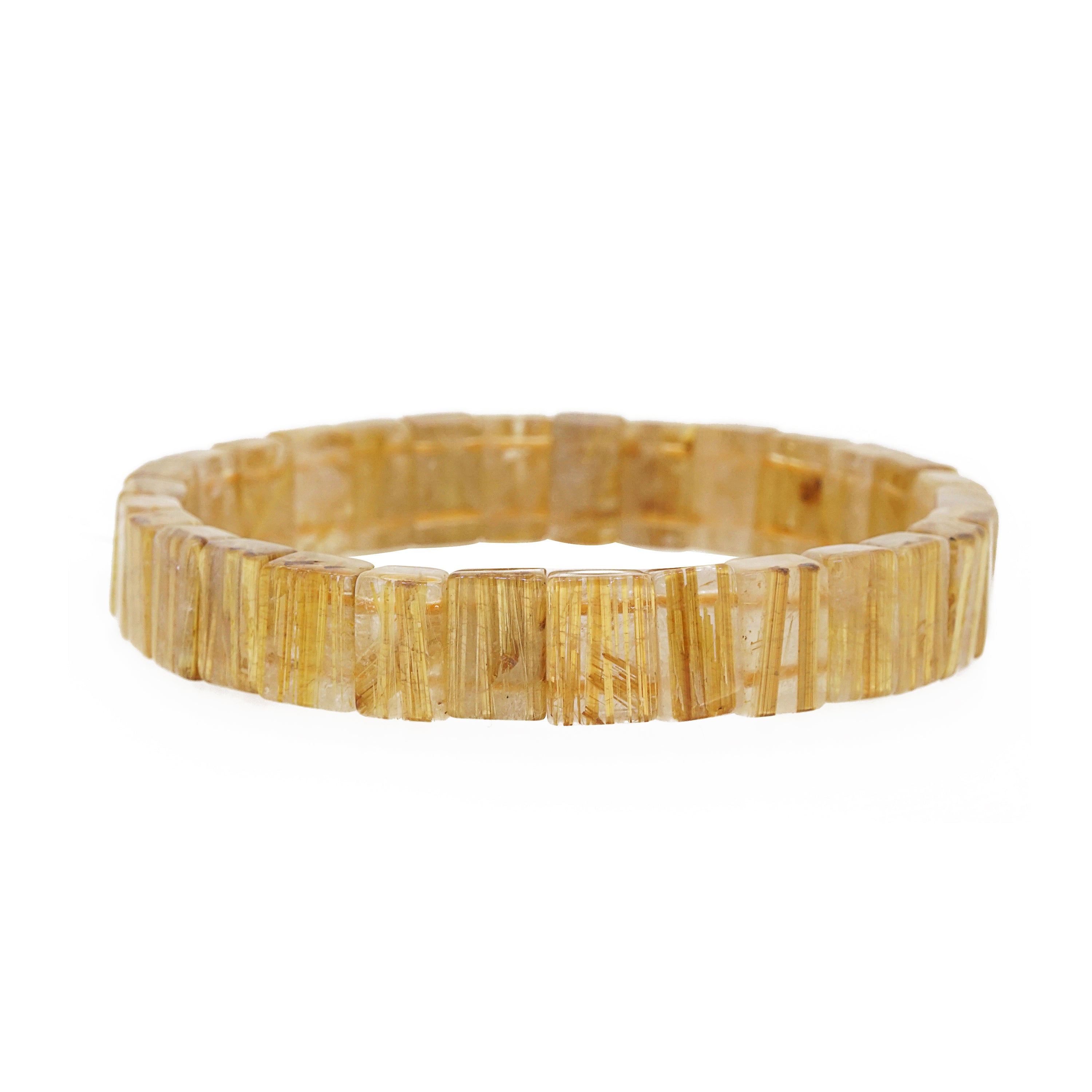 AA-Grade Golden Rutilated Quartz Bangle | GAEA