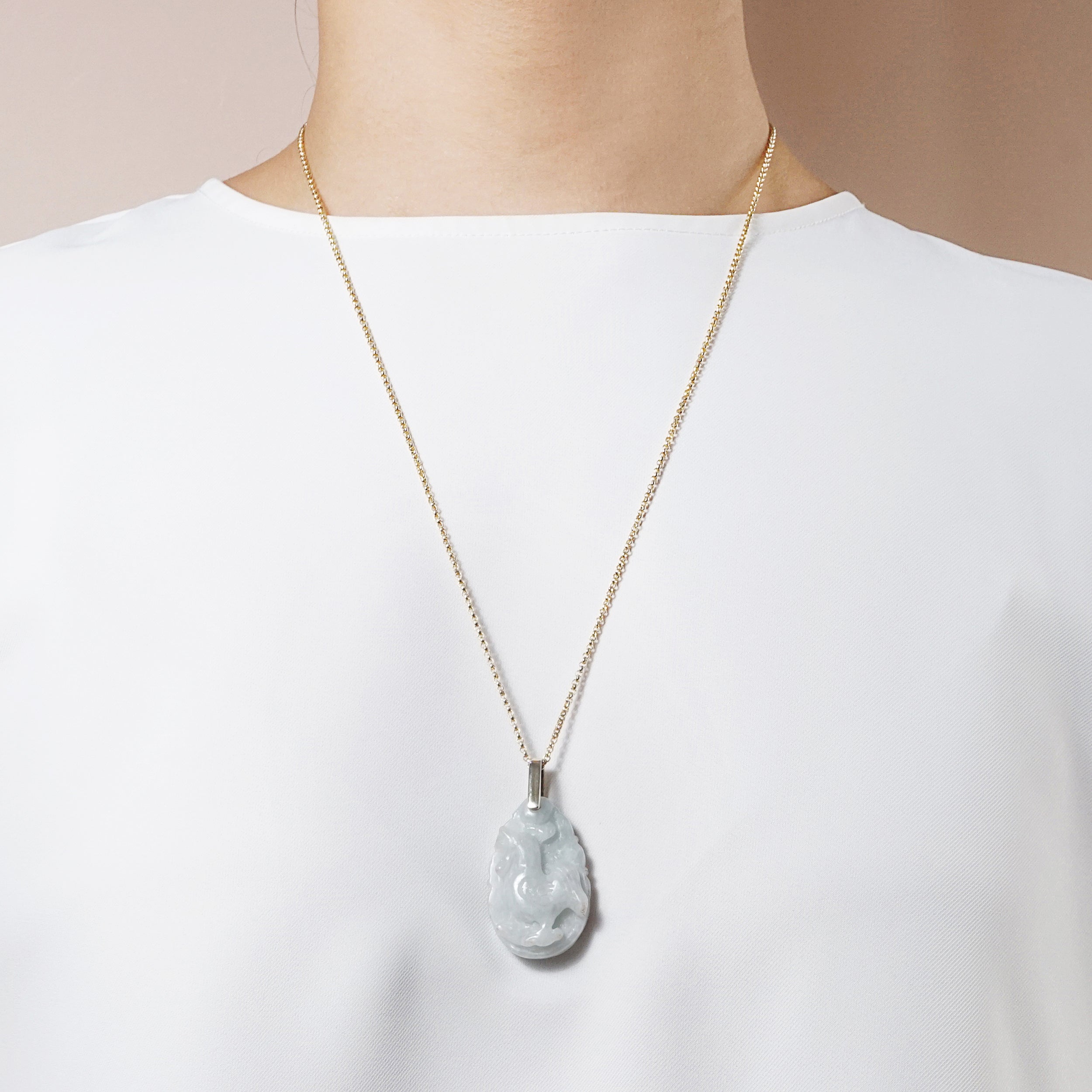 Carved Burma Jade Rooster | GAEA